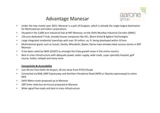 AArone Group - Cyberwalk | Sector 8, IMT Manesar Gurgaon | PPT