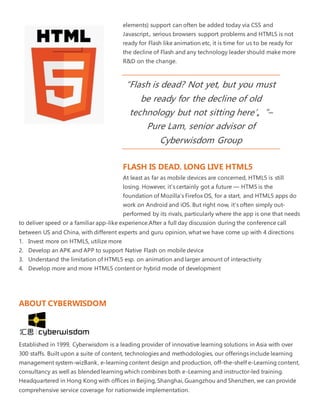 Cyberwisdom technology HTML5 news | PDF