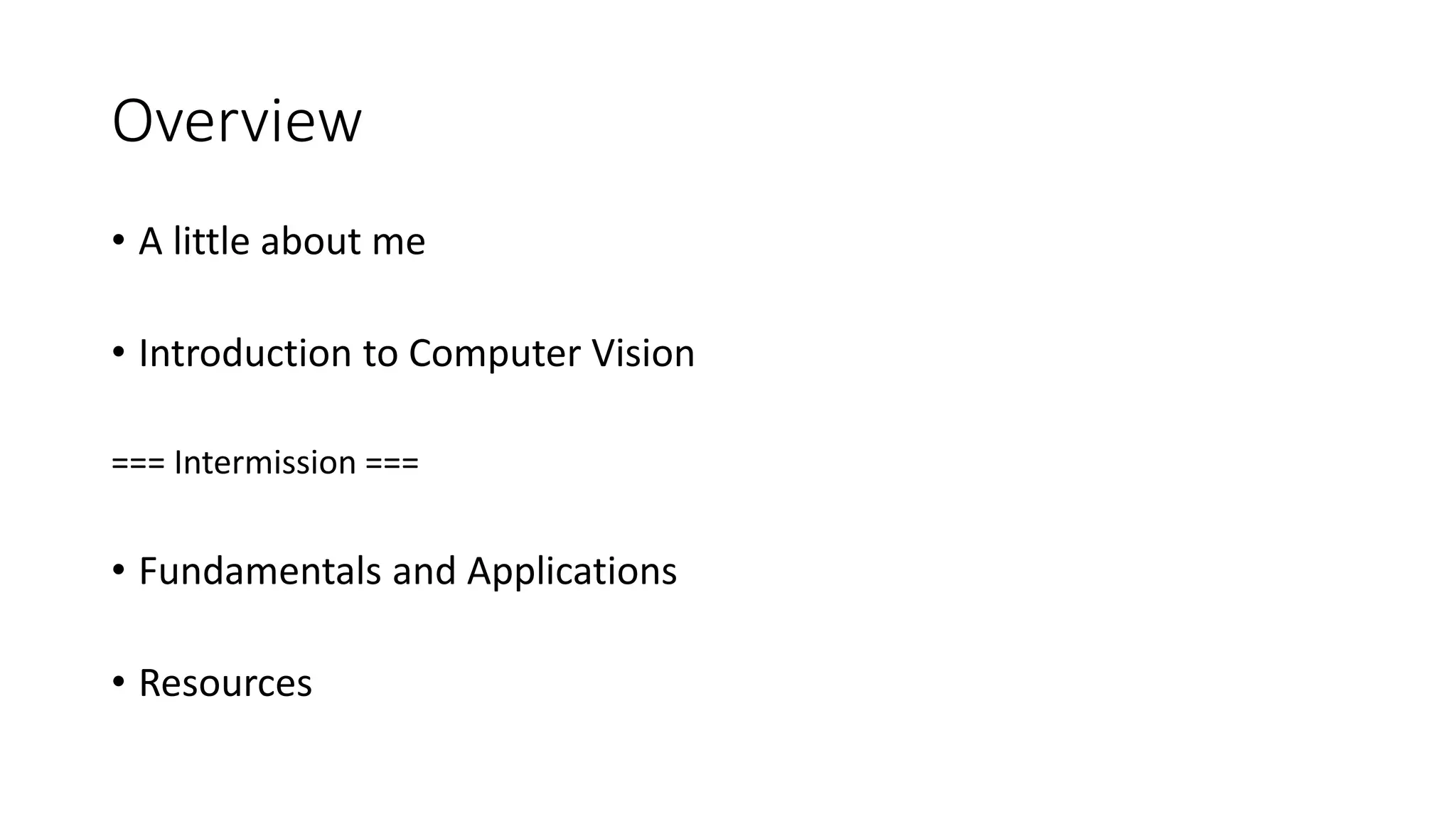 Computer Vision Crash Course | PPTX