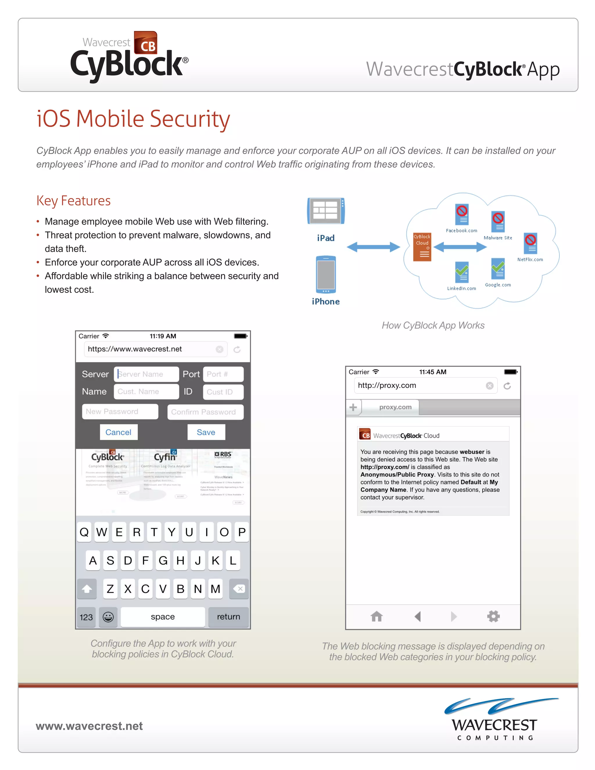 Cyblock IOS App Datasheet | PDF | Internet | Computing