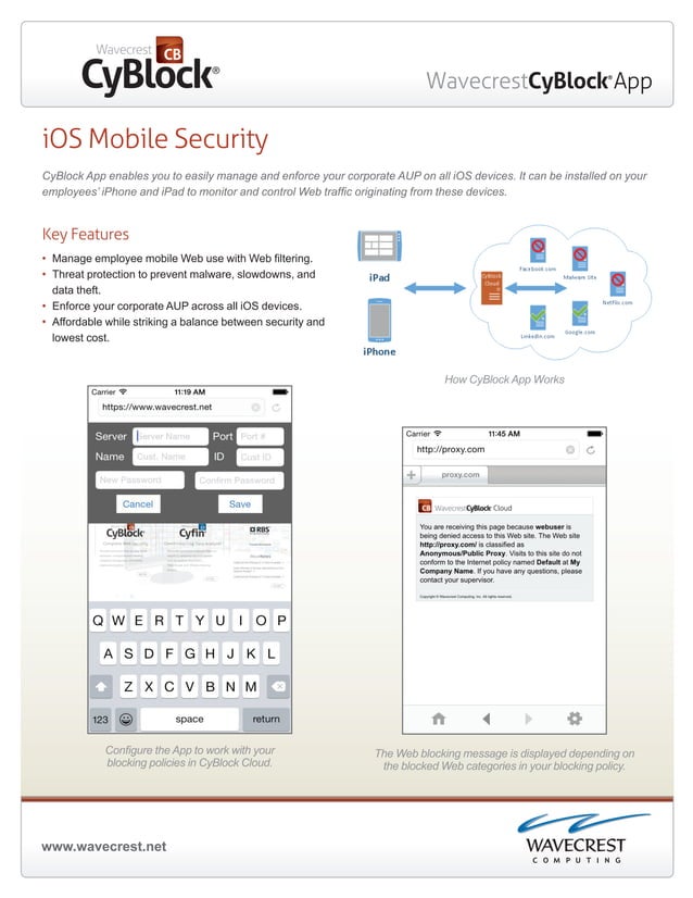 Cyblock IOS App Datasheet | PDF | Internet | Computing