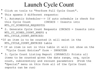 Oracle EBS Cycle-Count-procedure and Tables | PPT