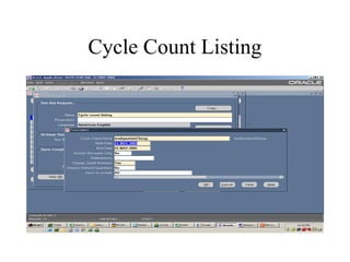 Oracle EBS Cycle-Count-procedure and Tables | PPT