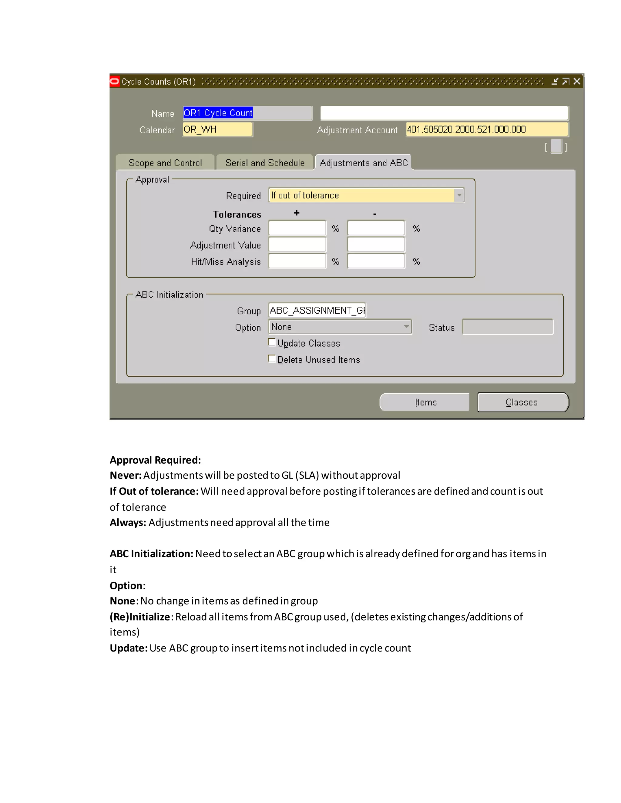 Cycle count in Oracle | DOCX