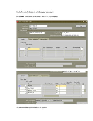 Cycle count in Oracle | DOCX