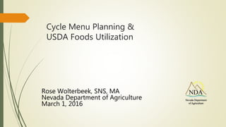 Cycle Menu Planning & USDA Foods Utilization | PPTX | Agriculture ...