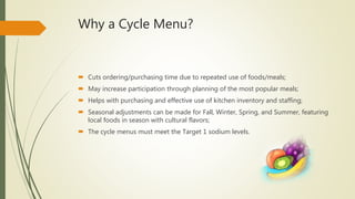 Cycle Menu Planning & USDA Foods Utilization | PPTX | Agriculture ...