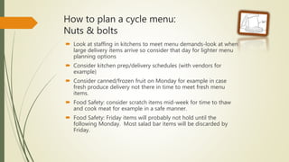 Cycle Menu Planning & USDA Foods Utilization | PPTX | Agriculture ...