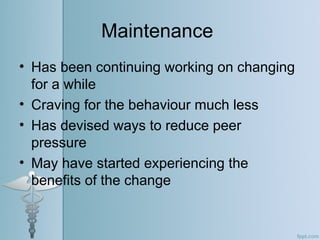 Cycle of Behavioral Change and Brief motivational interview for ...