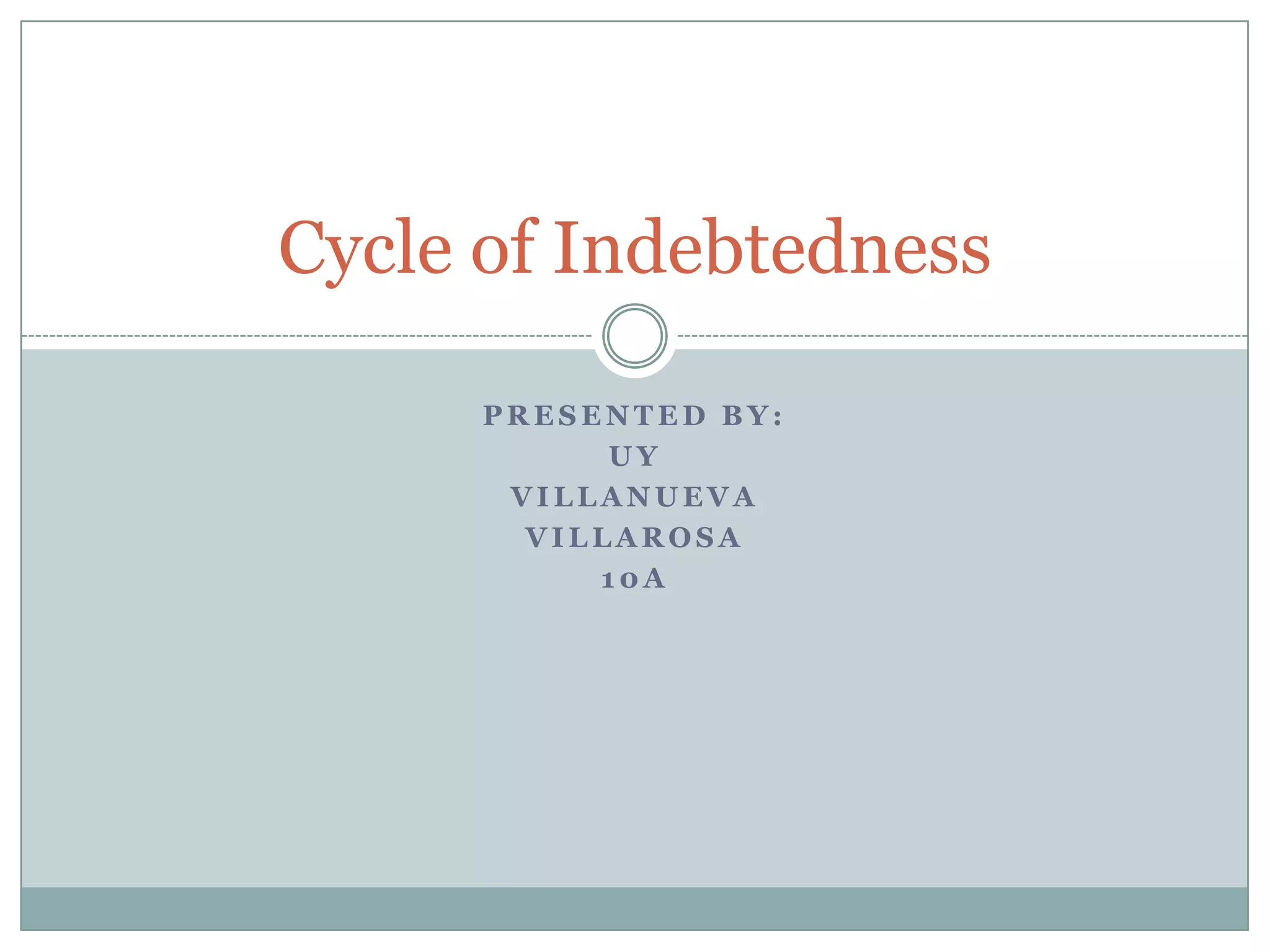 Cycle of Indebtedness | PPTX