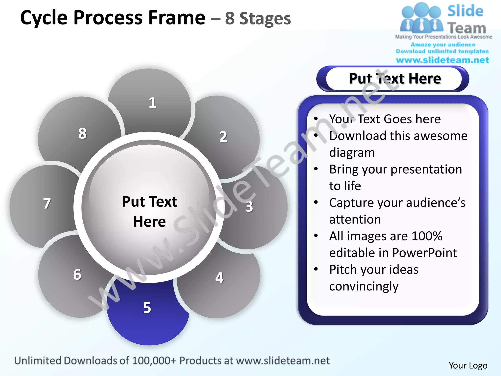 Cycle process frame 8 stages powerpoint templates 0712 | PPT