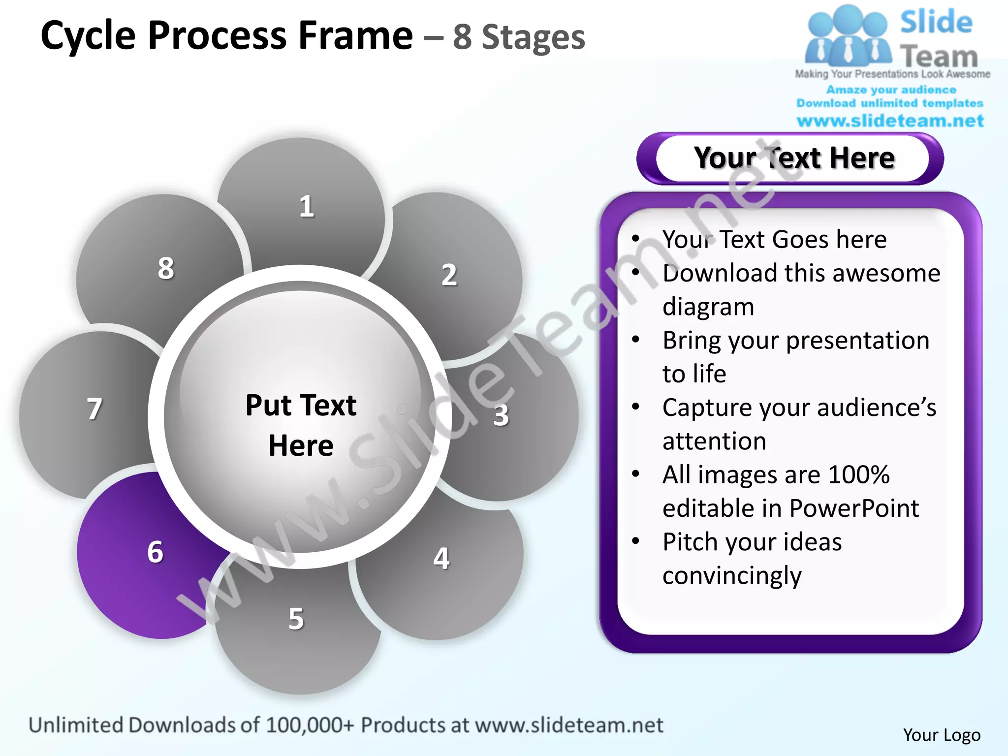 Cycle process frame 8 stages powerpoint templates 0712 | PPT
