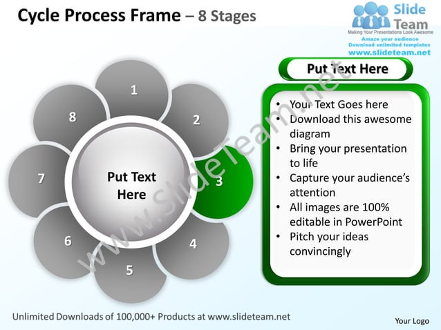 Cycle process frame 8 stages powerpoint templates 0712 | PPT