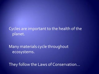 Cycles in an ecosystem | PPTX