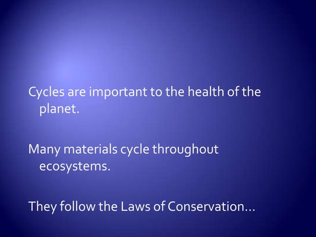Cycles in an ecosystem | PPTX | Geography | Science