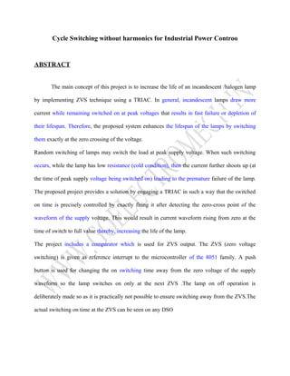 Cycle switching without harmonics for industrial power control | PDF