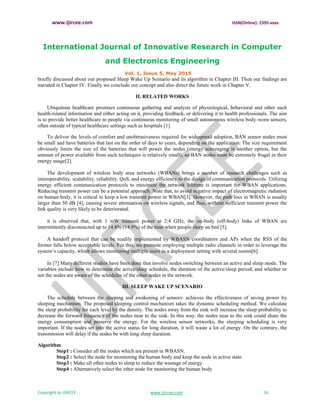 Cyclic Sleep Wake Up Scenario for Wireless Body Area Sensor Networks | PDF