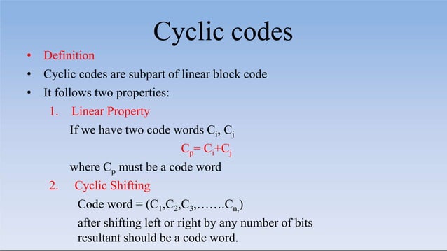 Cyclic code non systematic | PPTX