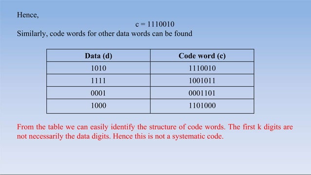 Cyclic code non systematic | PPTX