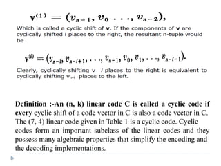 Introduction to Cyclic Code with example.pptx