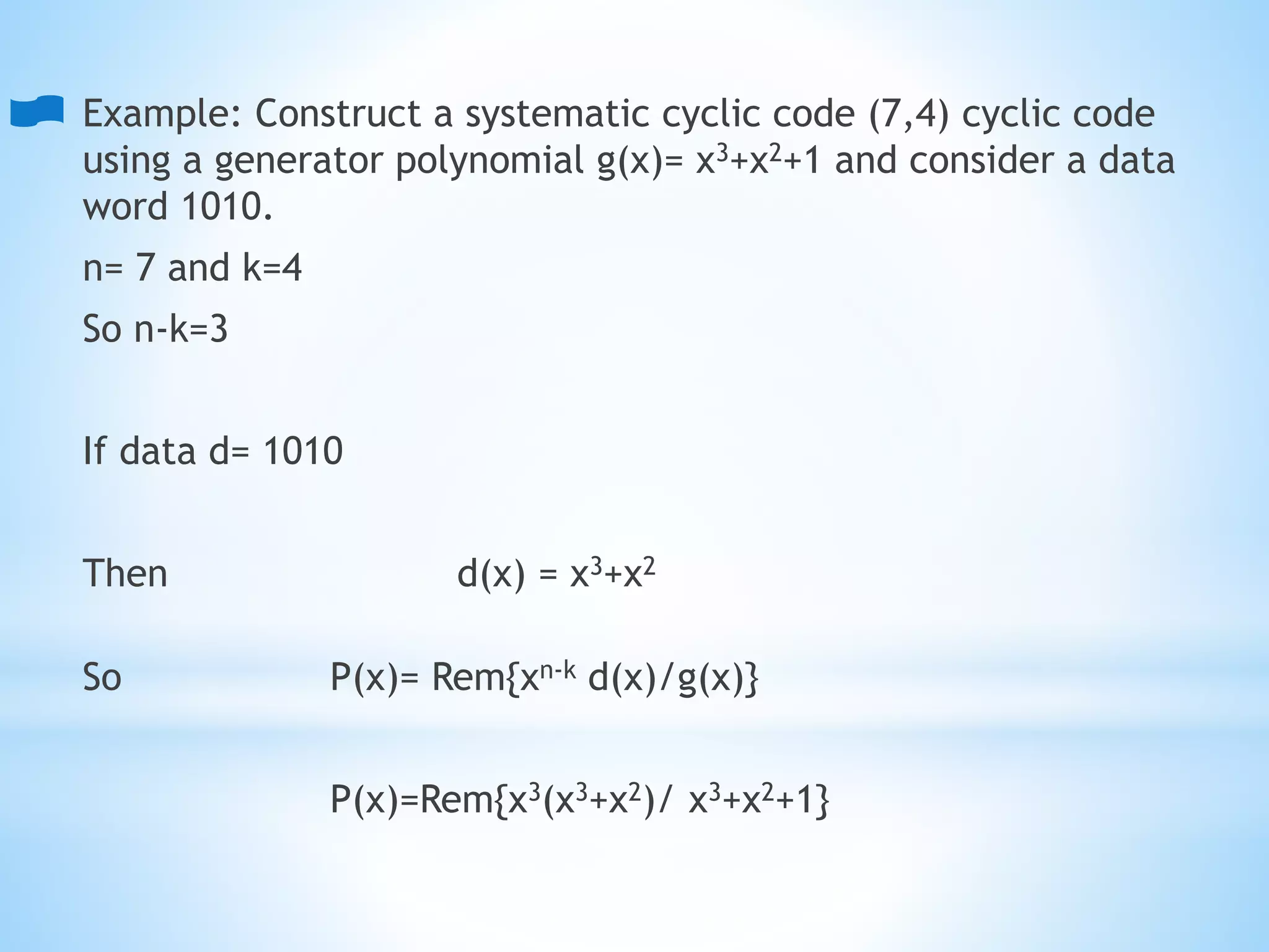 Cyclic code systematic | PPTX