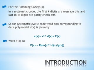 Cyclic code systematic | PPTX