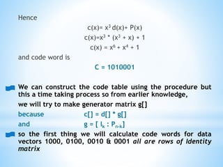 Cyclic code systematic | PPTX