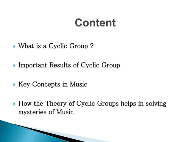 Cyclic group in music | PPT