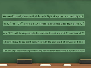 Cyclicity of unit digit | PPTX