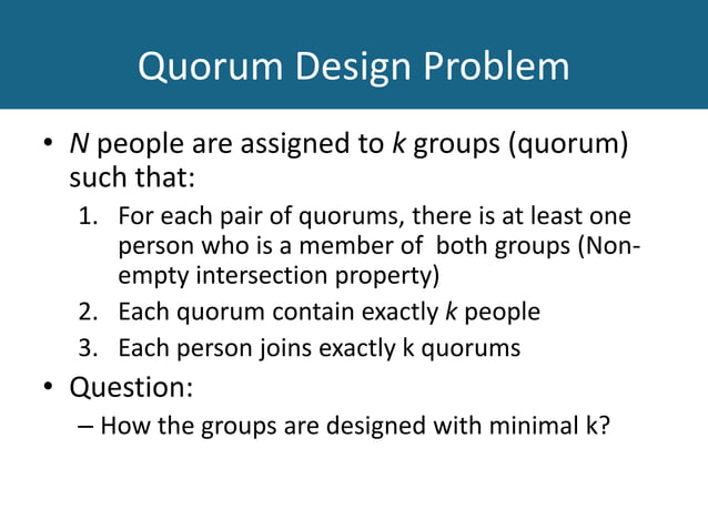 Cyclic quorum | PPT