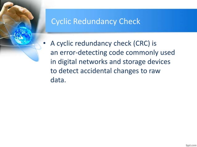 Cyclic redundancy check | PPTX | Computing | Technology & Computing