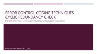 Cyclic redundancy check | PPTX