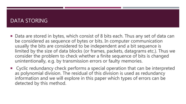 Cyclic redundancy check | PPTX