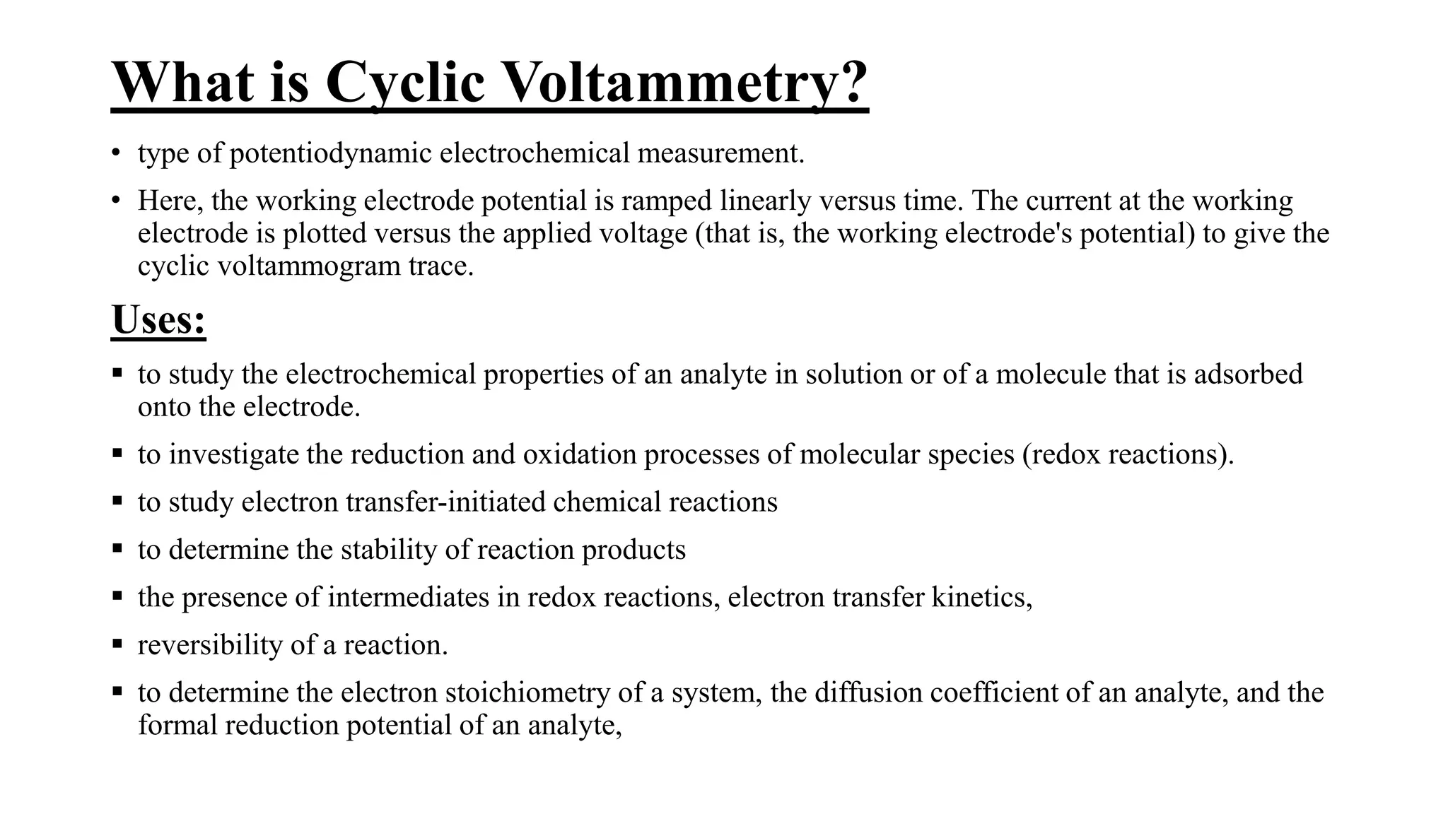 Cyclic voltammetry | PPTX