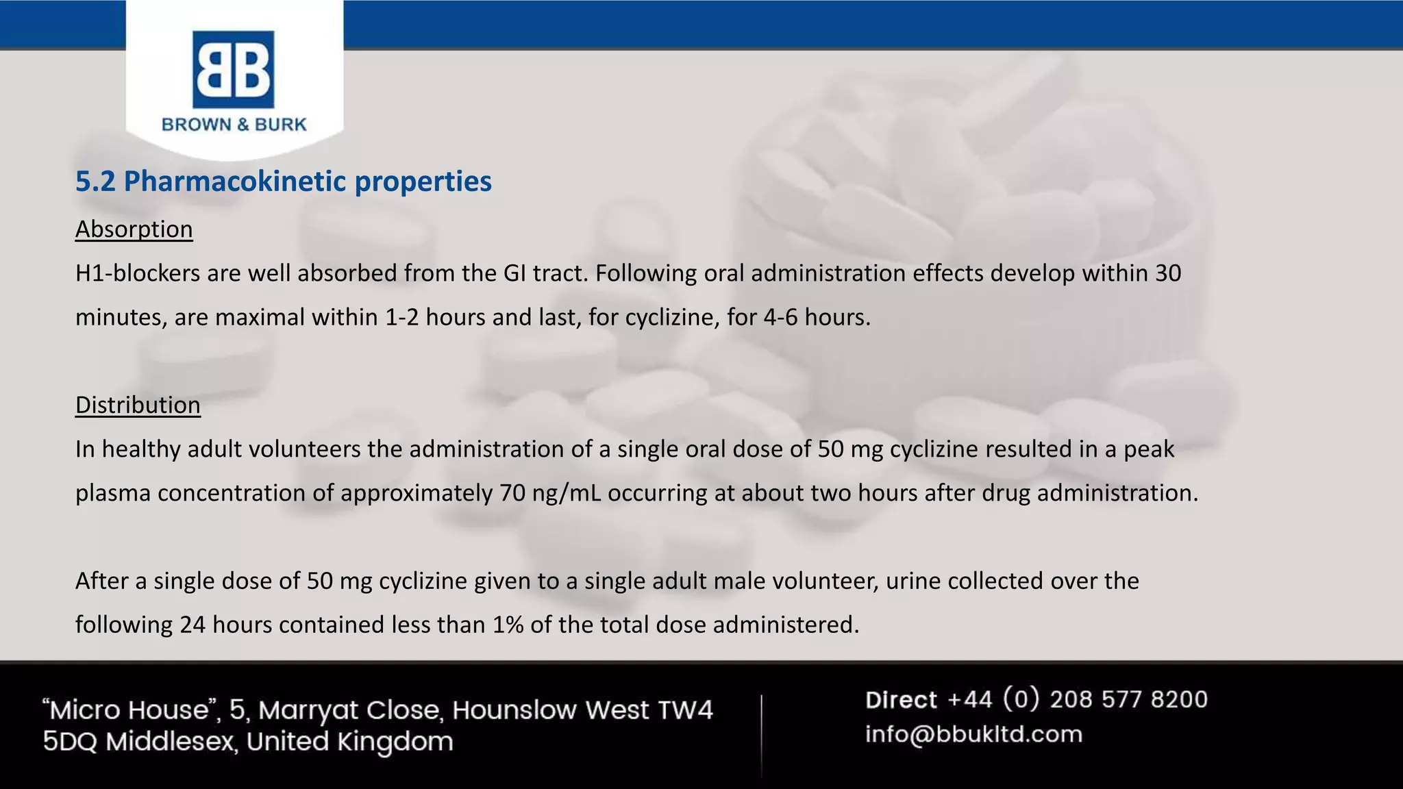 Cyclizine Hydrochloride - Summary of Product Characteristics | PPTX