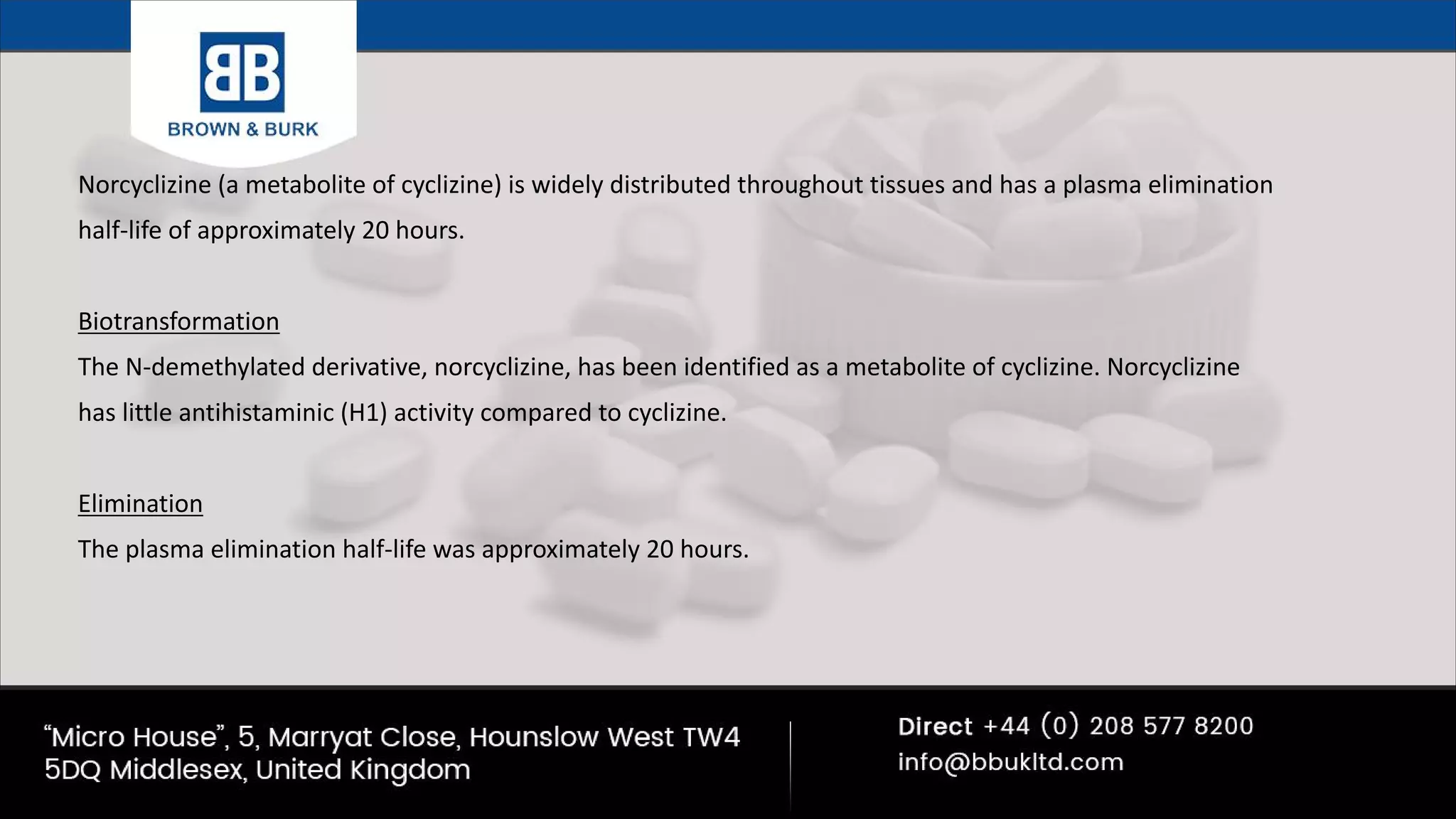 Cyclizine Hydrochloride - Summary of Product Characteristics | PPT