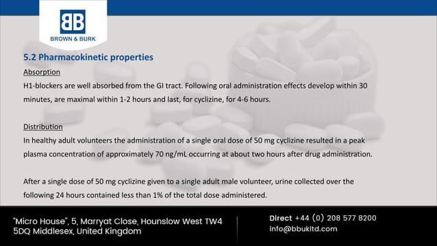 Cyclizine Hydrochloride - Summary of Product Characteristics | PPT