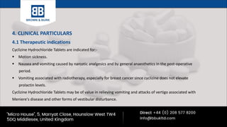 Cyclizine Hydrochloride - Summary of Product Characteristics | PPT