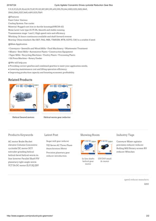 Cyclo agitator concentric drives cycloidal reduction gear box | PDF