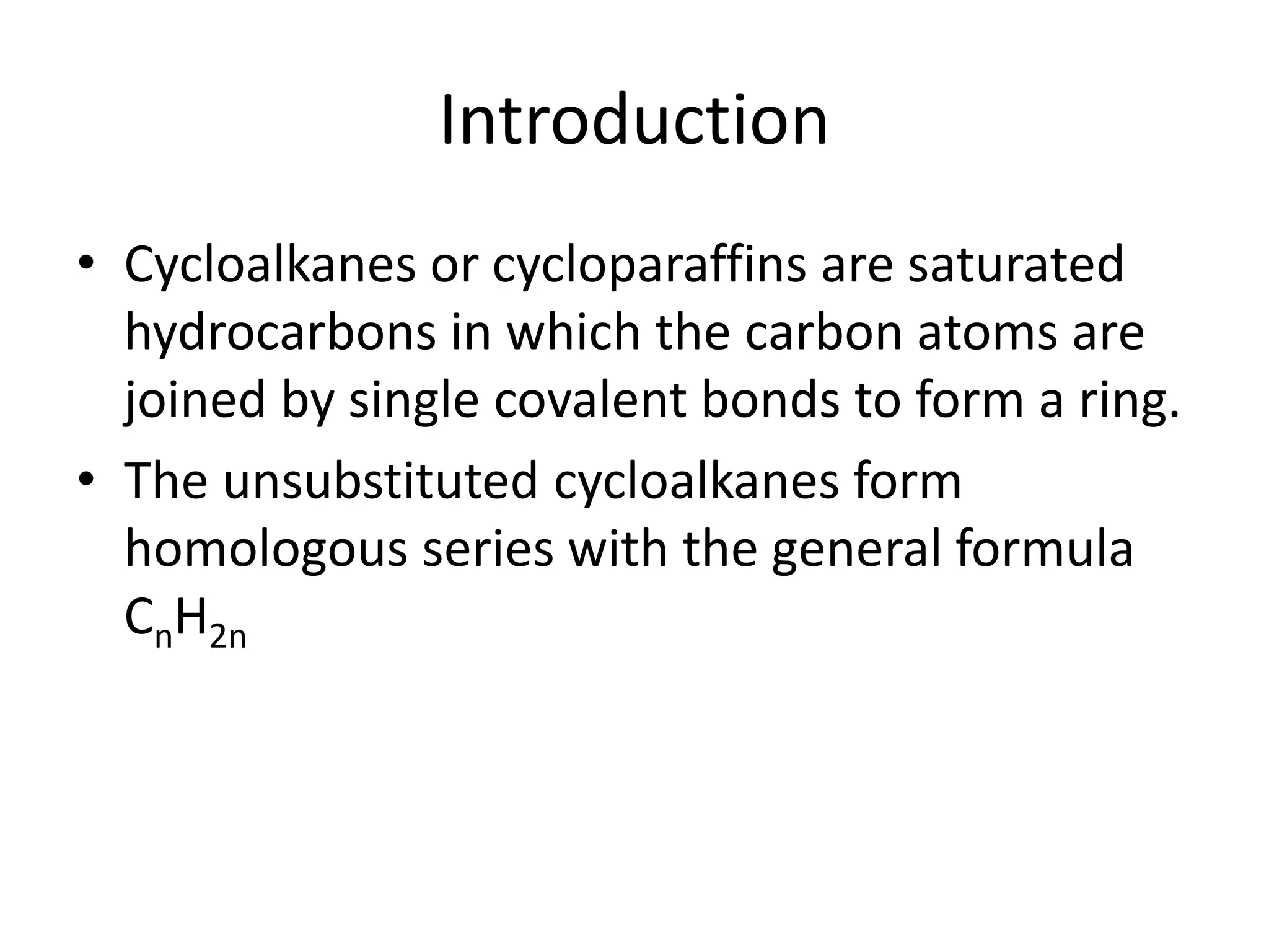 Chemistry of Cycloalkanes | PPTX