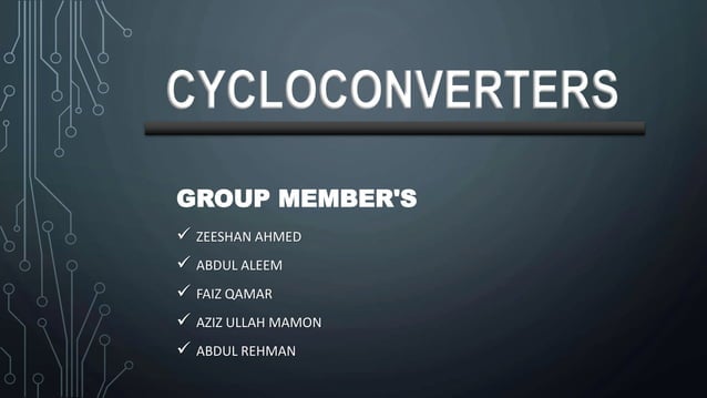 Cycloconverters | PPTX