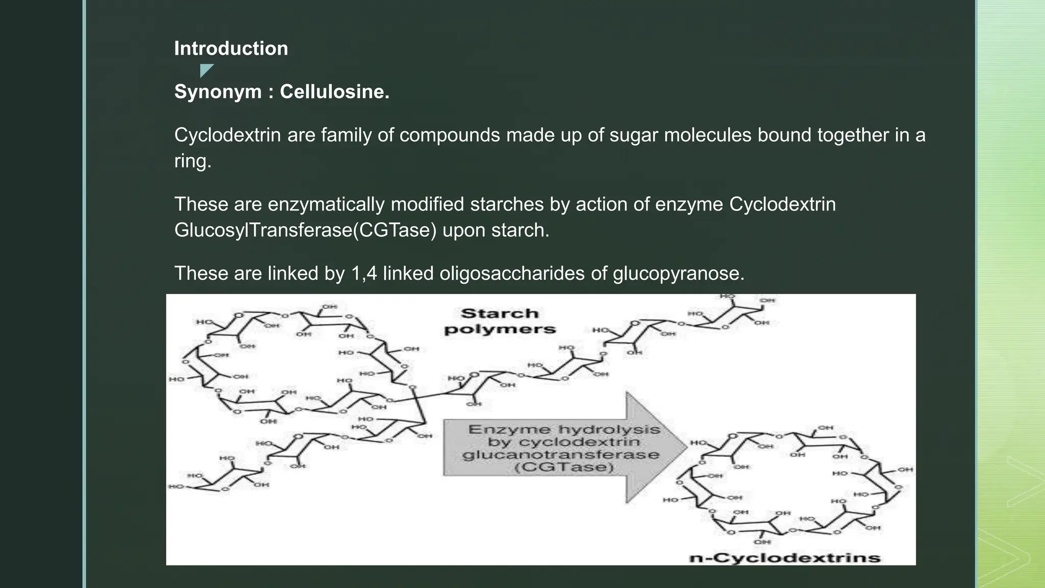 Cyclodextrin and its apllications PPD SEM8 | PPTX