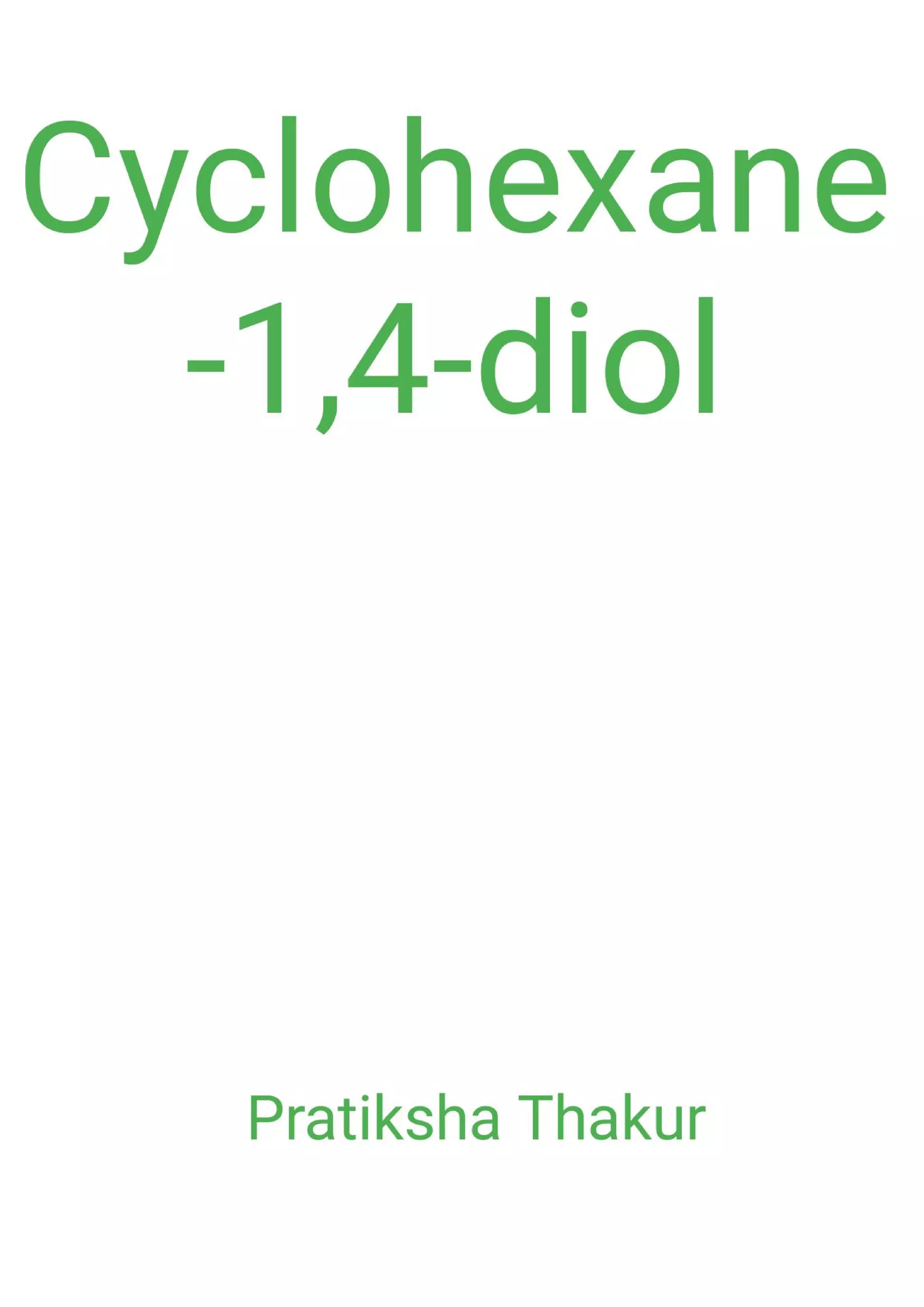 Cyclohexane-1,4-diol | PDF