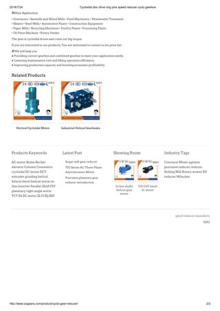 Cycloidal disc drive ring pins speed reducer cyclo gearbox | PDF