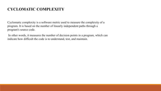 How to calculte Cyclomatic Complexity through various methods | PPT
