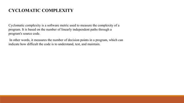 How to calculte Cyclomatic Complexity through various methods | PPT