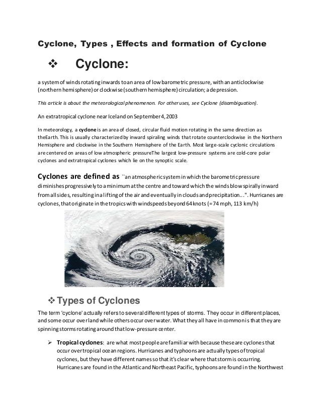 Cyclone and its types