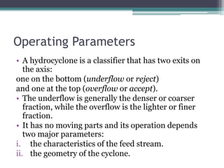 Cyclone/Hydrocyclone separator | PPTX