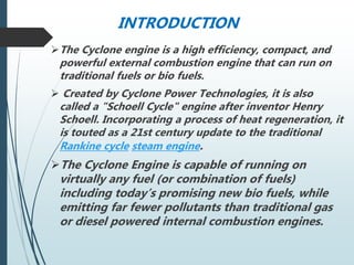 Seminar on Cyclone engine ppt | PPTX