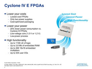 Altera Cyclone IV FPGA Customer Presentation | PPT